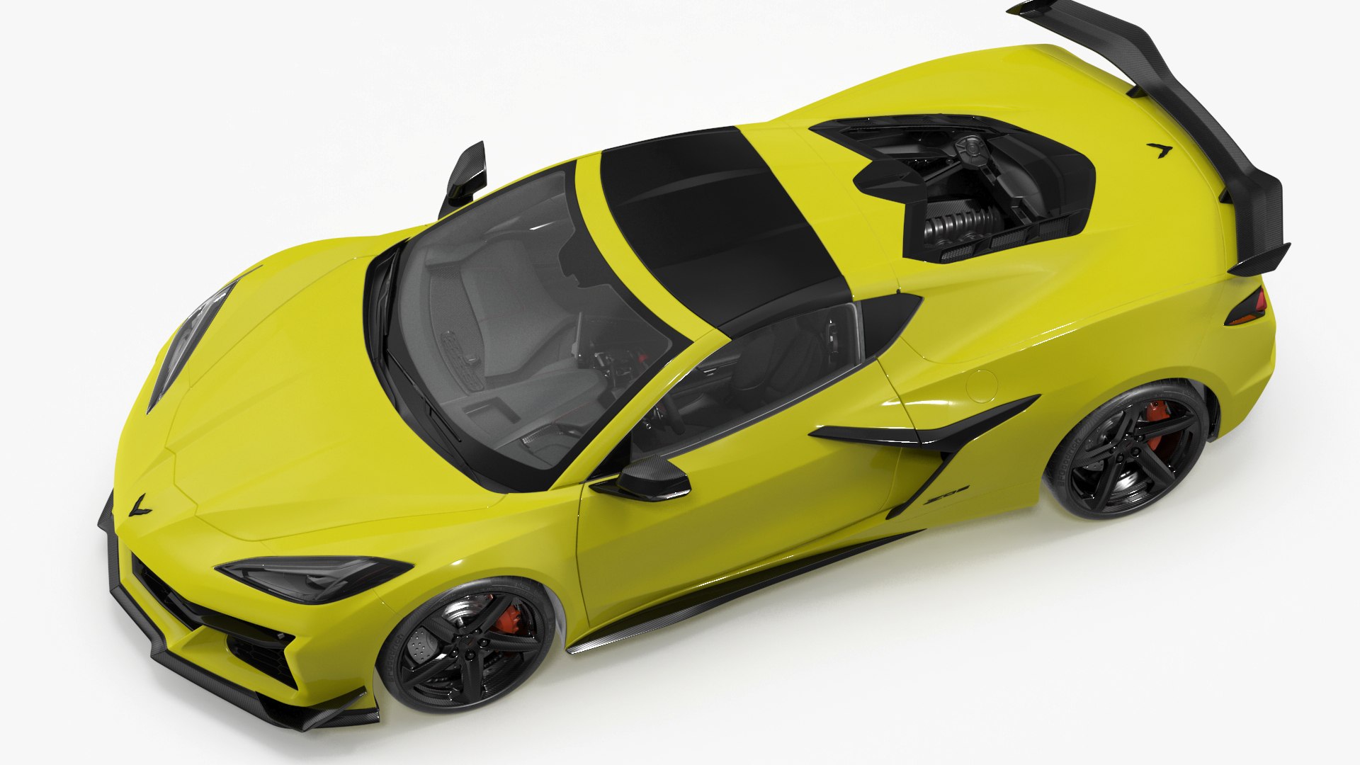 3D model Yellow Chevy Corvette Z0 2023 Coupe Rigged - TurboSquid 2100849