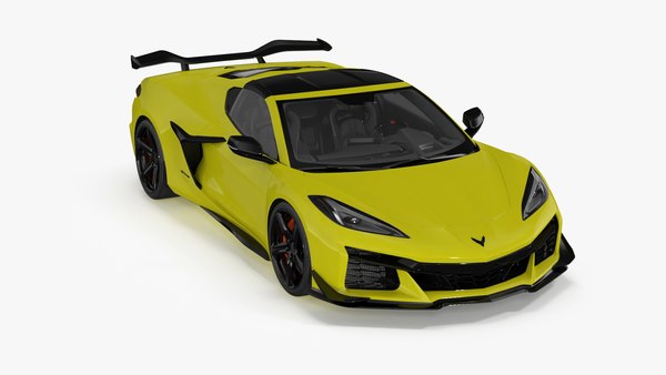 modelo 3d Yellow Chevy Corvette Z0 2023 Coupe Rigged - TurboSquid 2100849