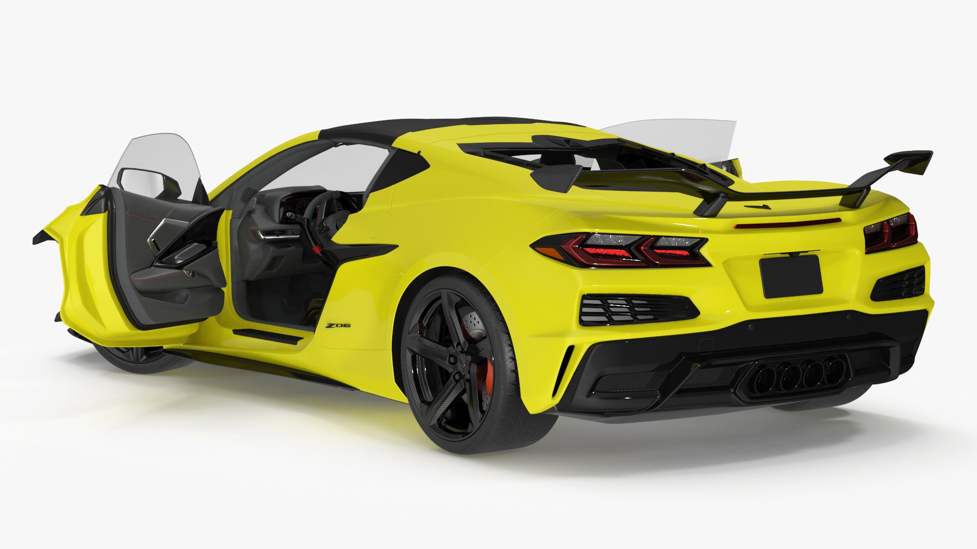 3D model Yellow Chevy Corvette Z0 2023 Coupe Rigged - TurboSquid 2100849