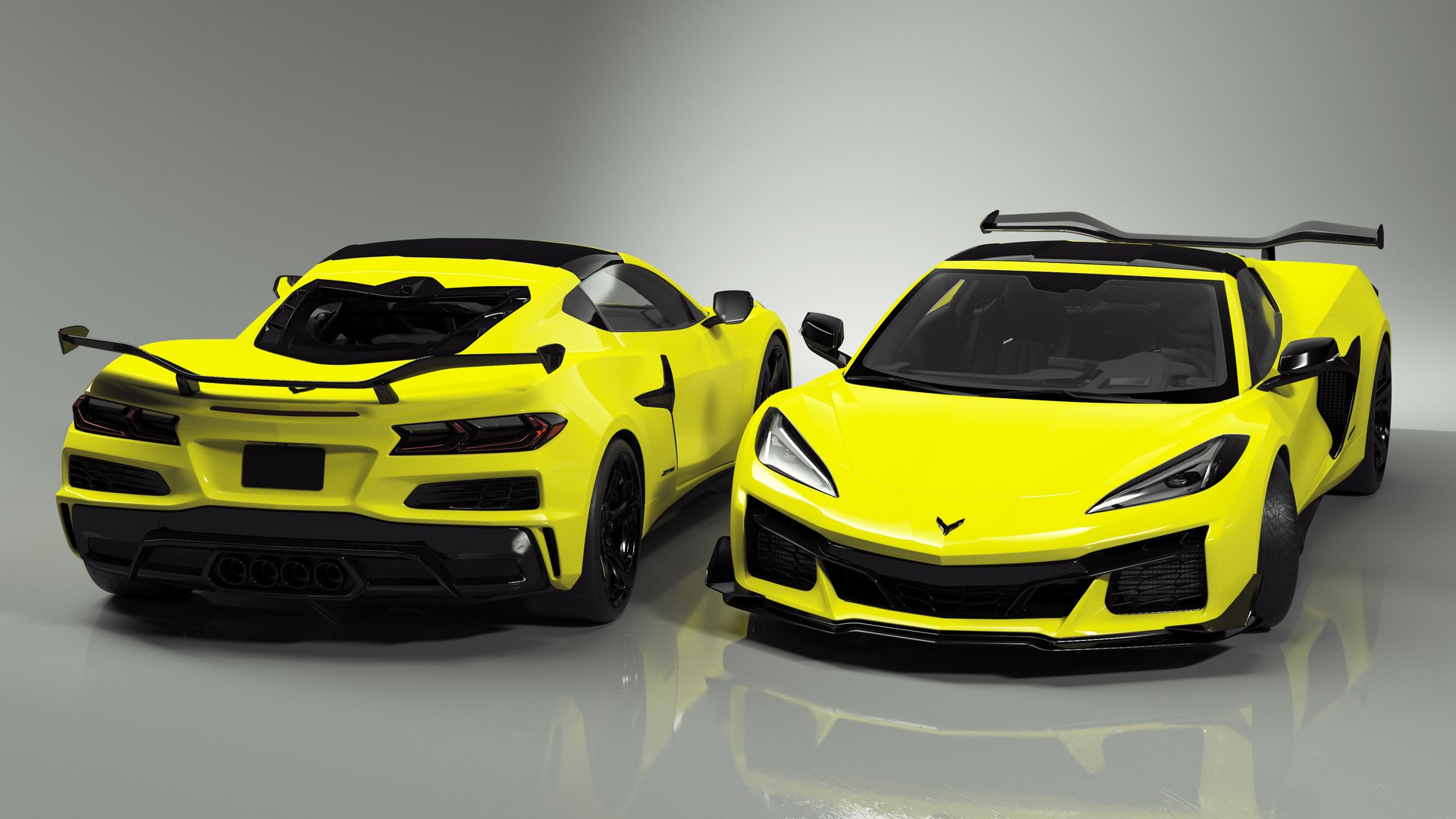 3D model Yellow Chevy Corvette Z0 2023 Coupe Rigged - TurboSquid 2100849