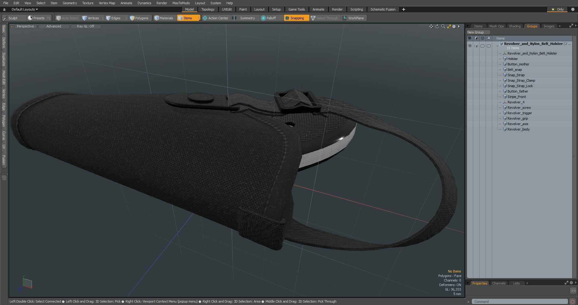 3D Model Revolver And Nylon Belt Holster - TurboSquid 2155440