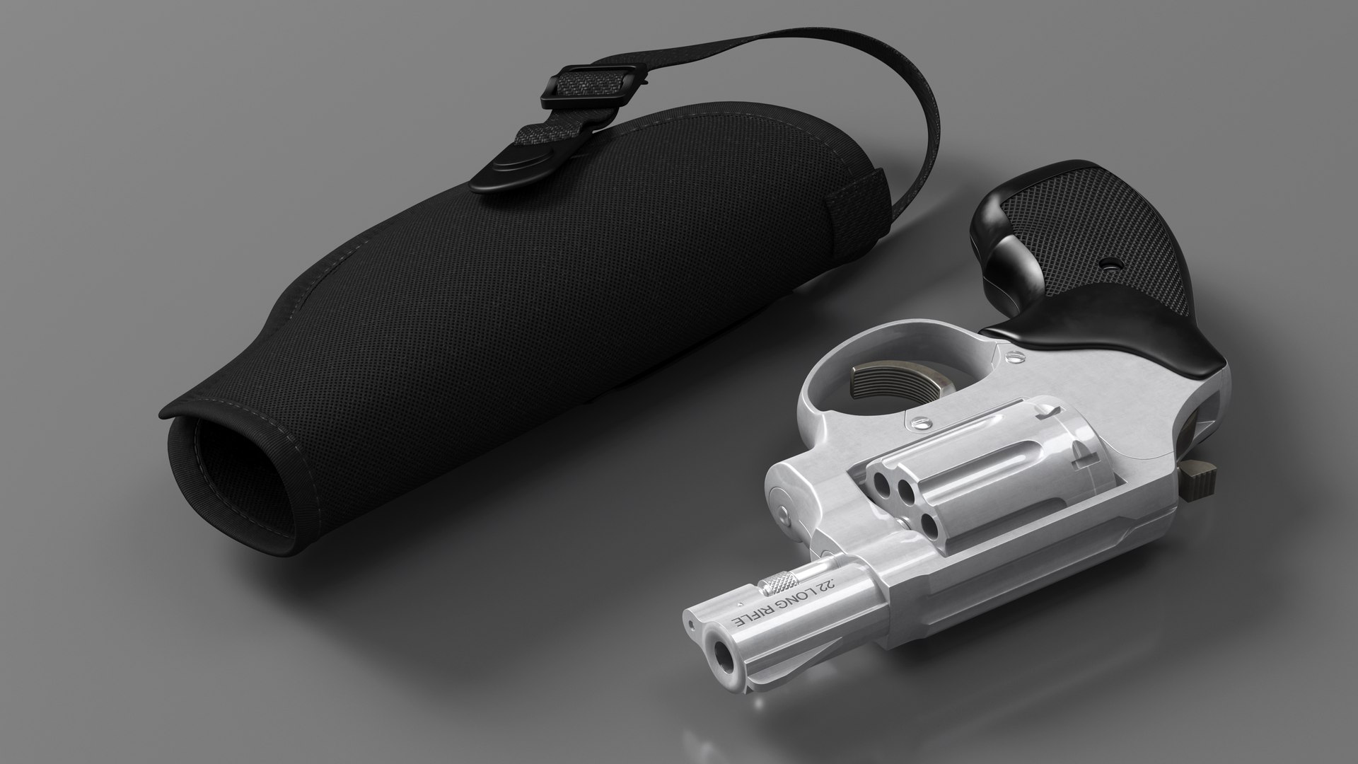 3D Model Revolver And Nylon Belt Holster - TurboSquid 2155440