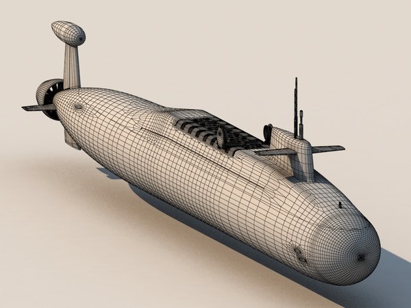 nuclear ballistic missile submarine 3d model