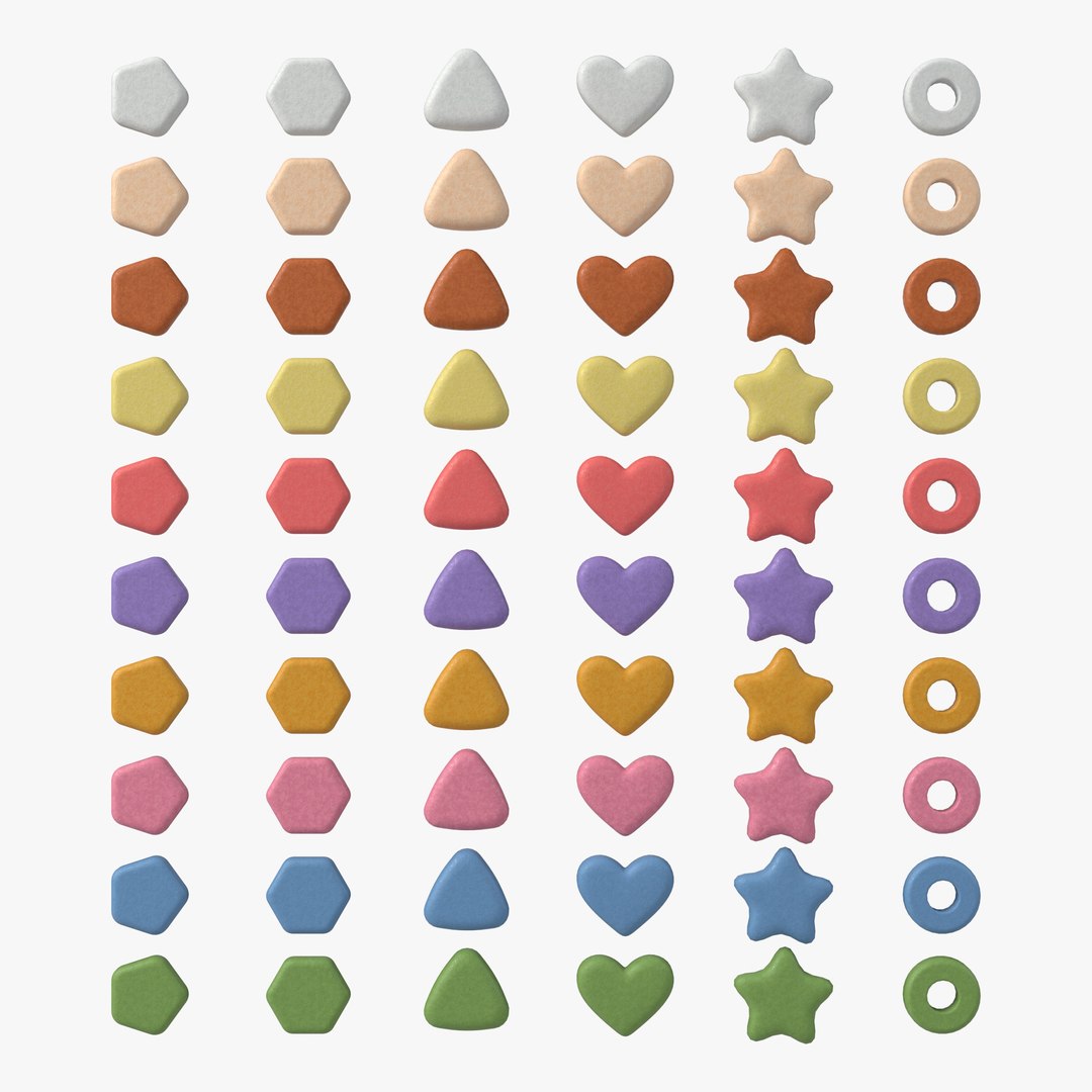 Set Of Different Shaped Pills With 4K PBR Tex And Color Variations 3D ...