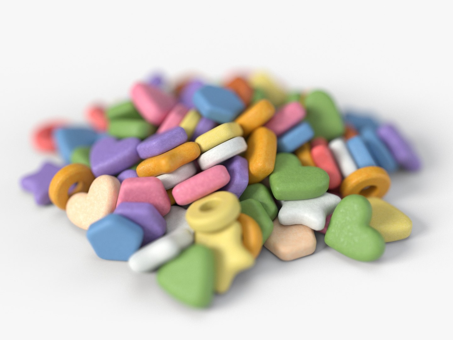Set Of Different Shaped Pills With 4K PBR Tex And Color Variations 3D ...