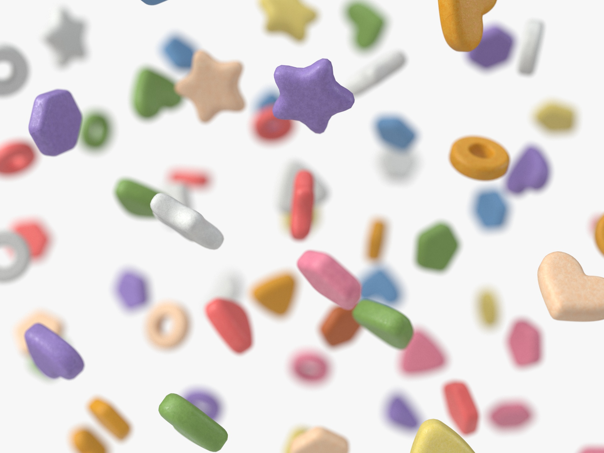 Set of different shaped pills with 4K PBR tex and color variations 3D ...