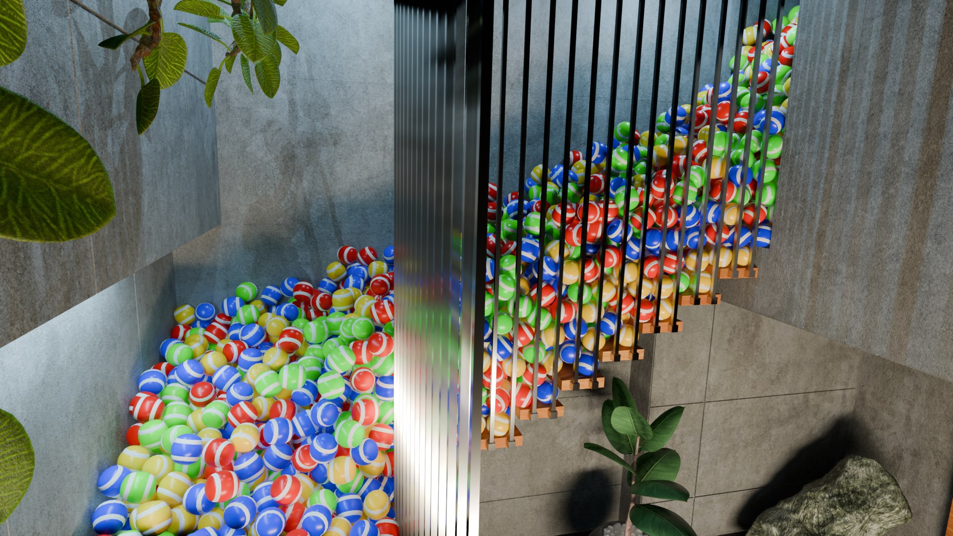 3D Model Balls Physics Simulation - Concrete Interior - TurboSquid 2272149