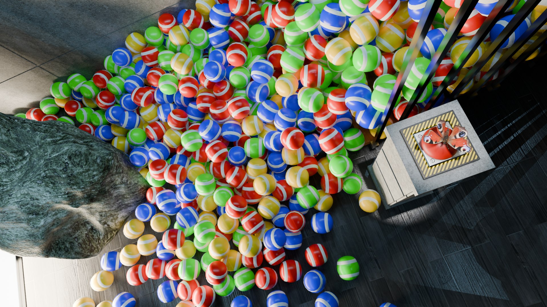 3D Model Balls Physics Simulation - Concrete Interior - TurboSquid 2272149