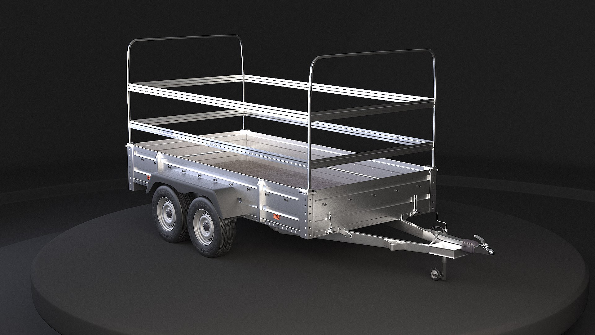Utility Tandem-axle Car Trailer With Cover Model - TurboSquid 2088997