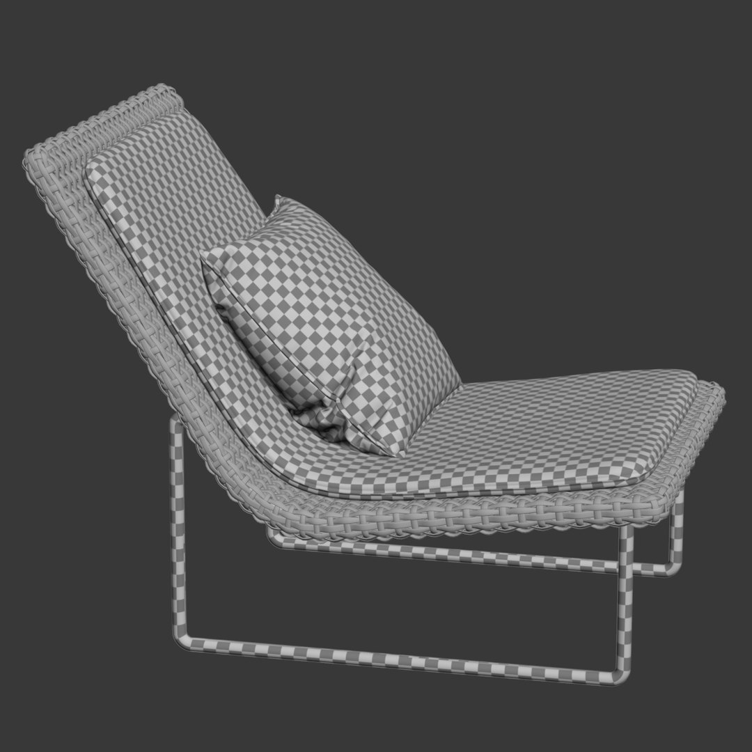 3D Sand Lounge Chair Model - TurboSquid 1635104