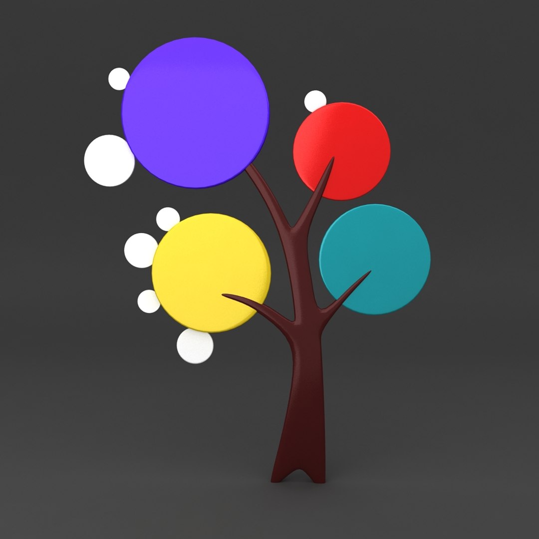 3d Cartoon Tree Model