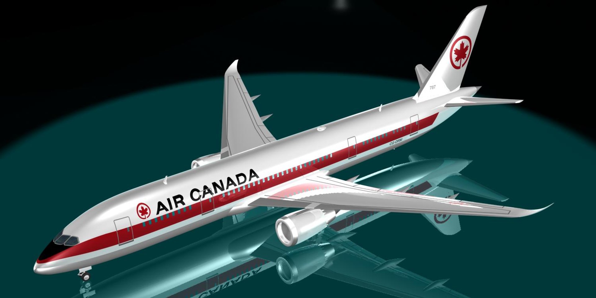 3d Model Of Air Canada 787-8 Dreamliner