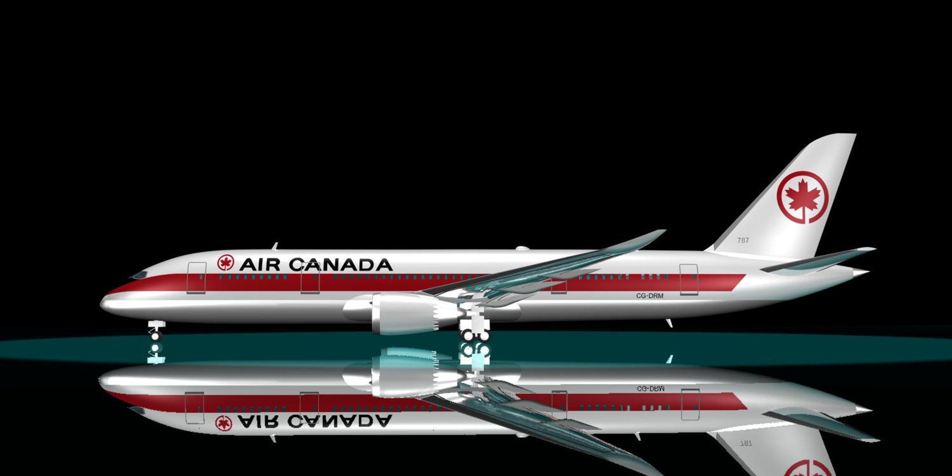 3d Model Of Air Canada 787-8 Dreamliner