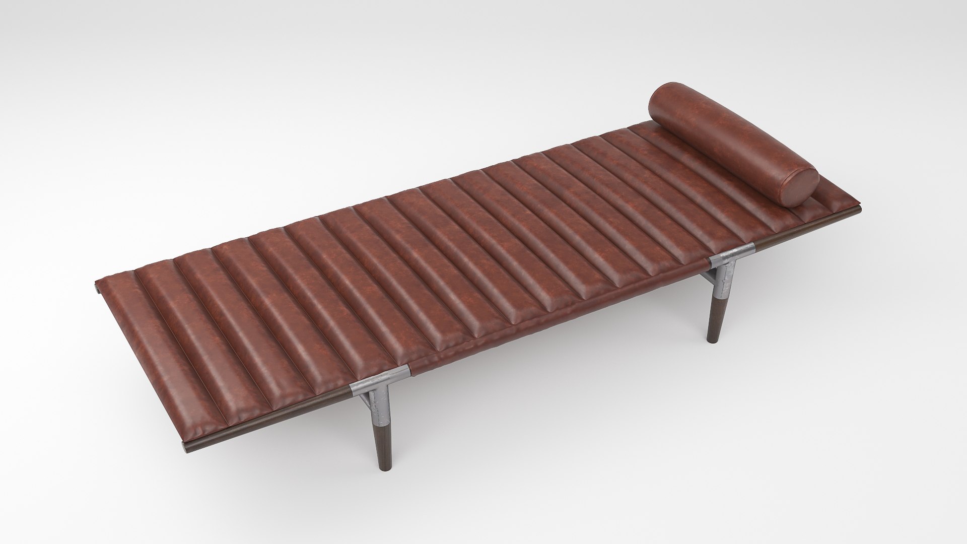 Daybed Wood Leather 3D Model - TurboSquid 1472218