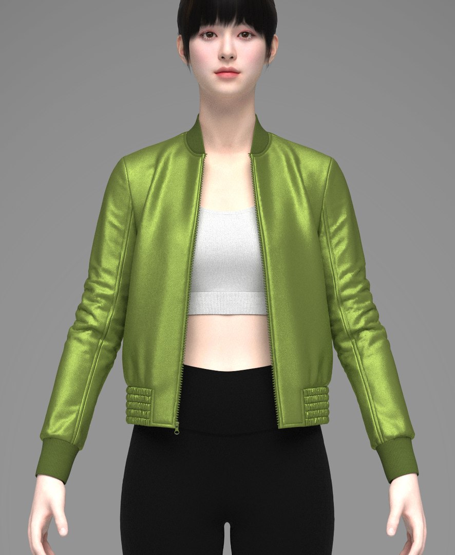 Womens Elasticated Bomber Jacket Outfit 3D Model Model - TurboSquid 2019125