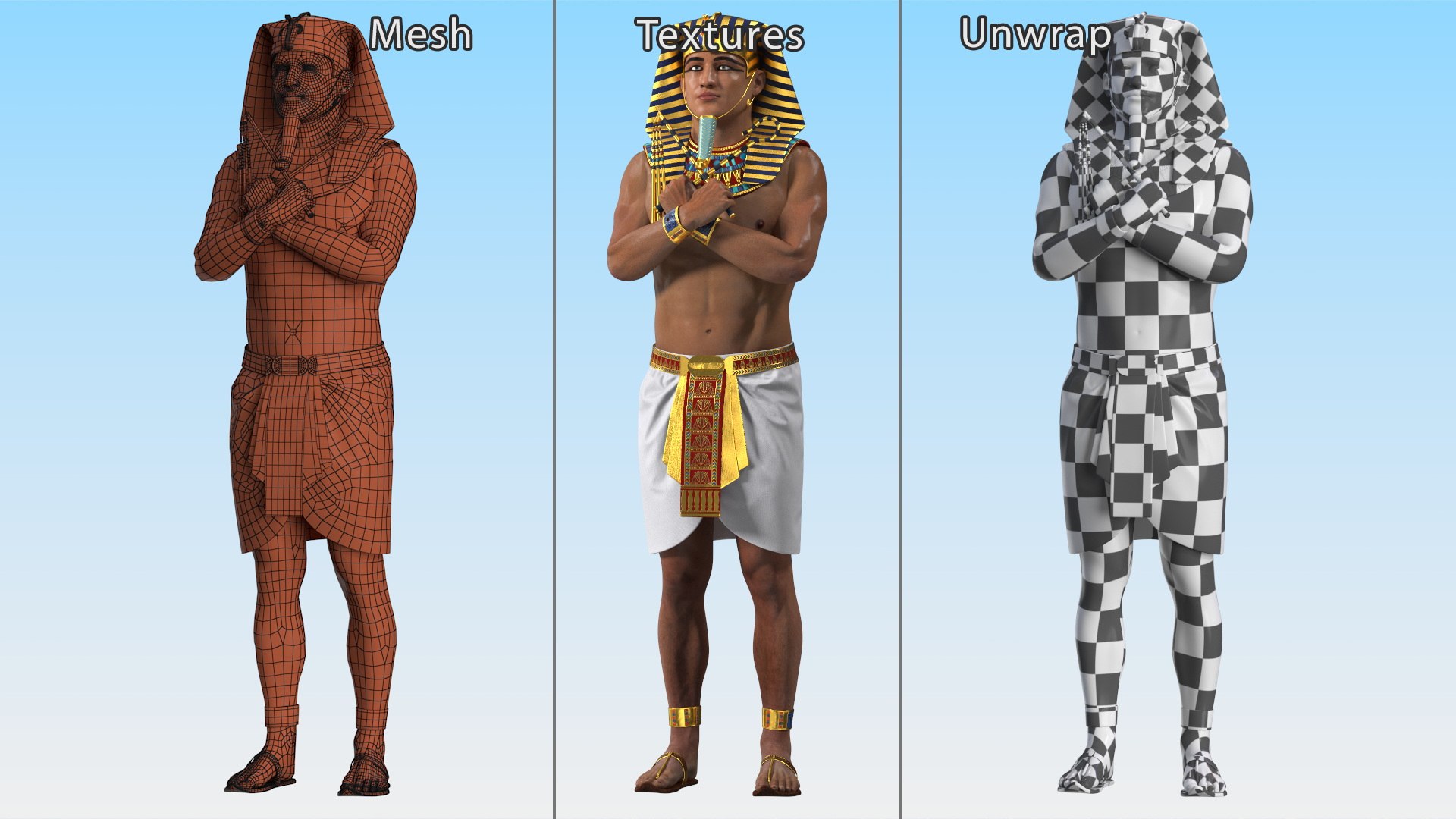 Egypt Pharaoh with Crook and Flail model - TurboSquid 2084318