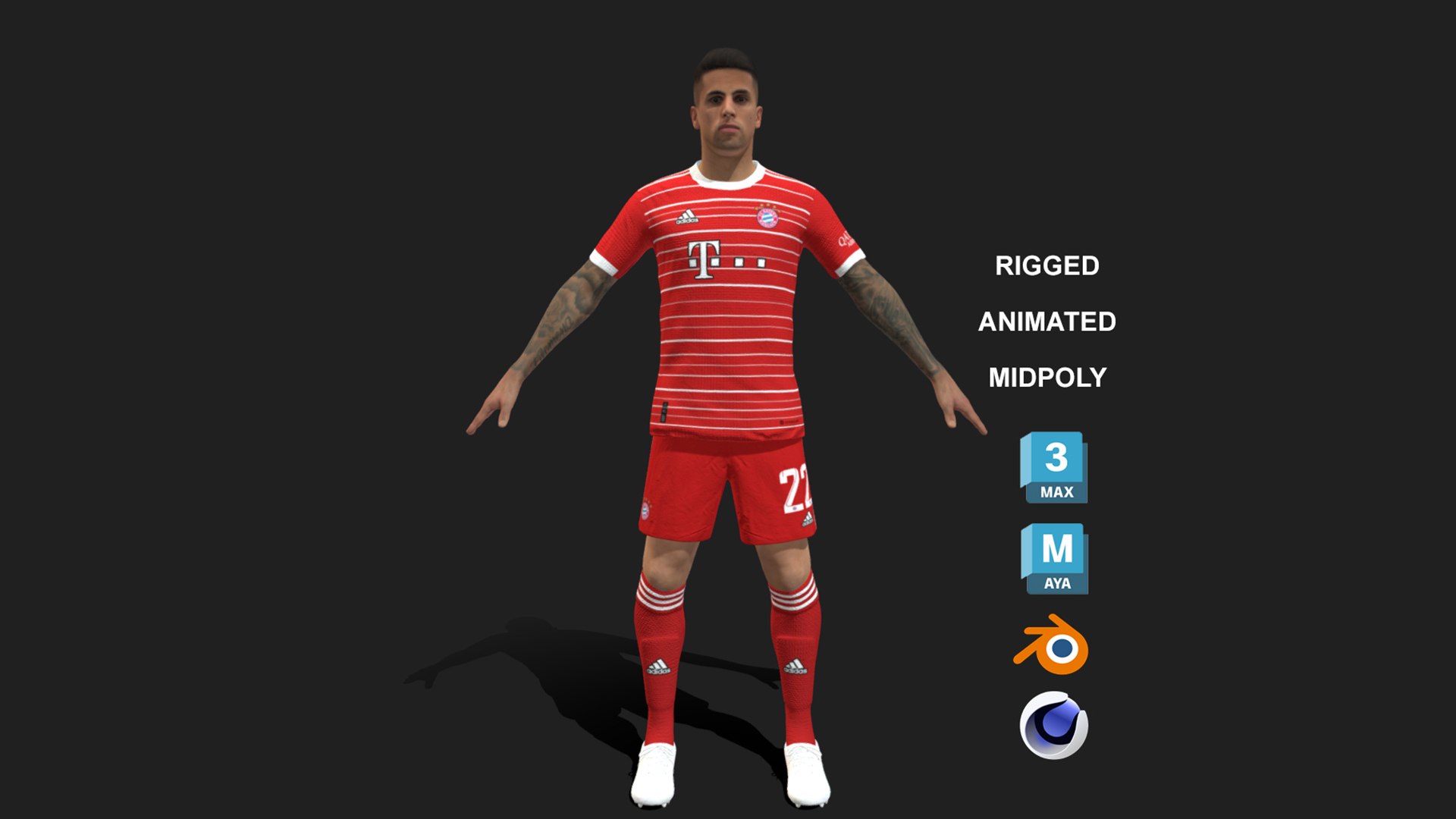 3D Rigged Joao Cancelo Bayern Munich 2023 3D 모델 - TurboSquid 2064952