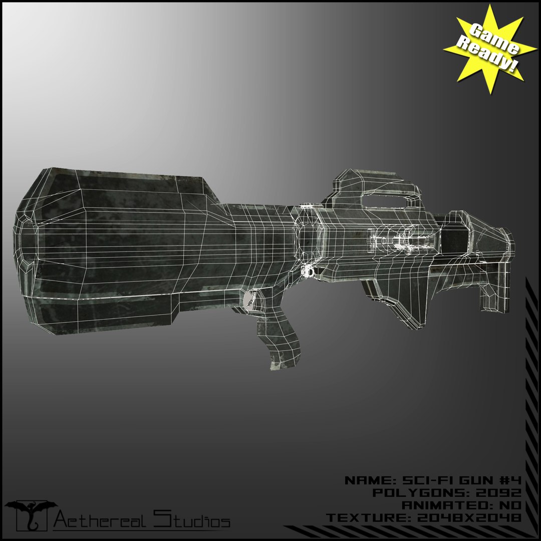 Sci-fi Weapon 4 3d Fbx
