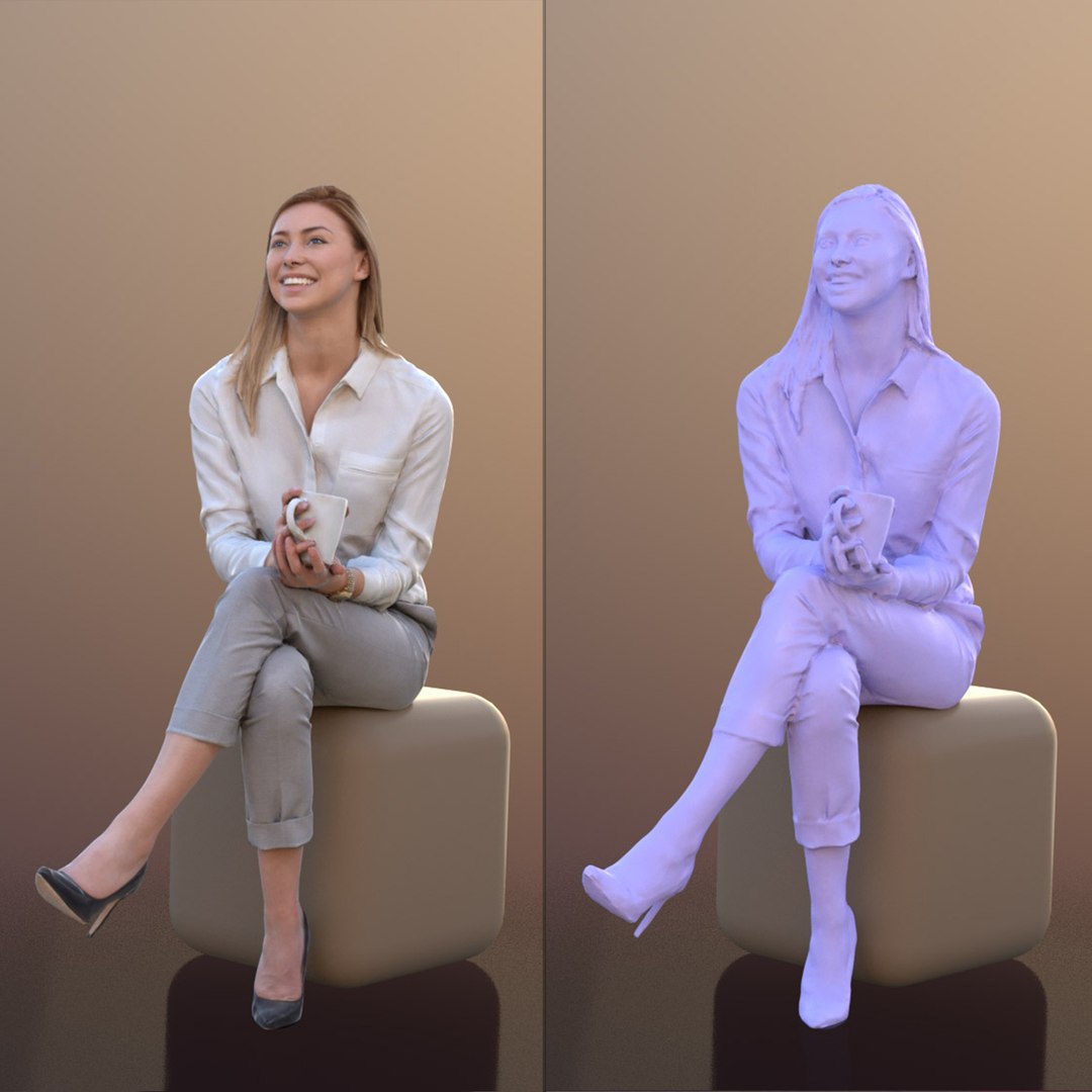 10282 Ramona - Young Smiling Business Woman Sitting With Coffee Model ...