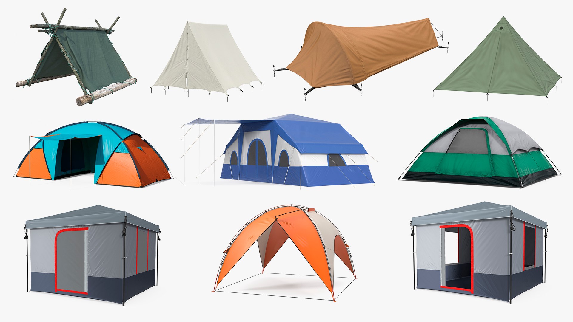 Camping Tents Collection 6 3D model - TurboSquid 2083175