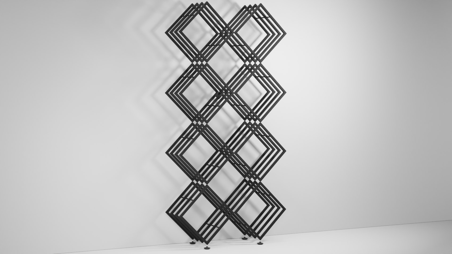 3D Cross Bookshelf - TurboSquid 2068264