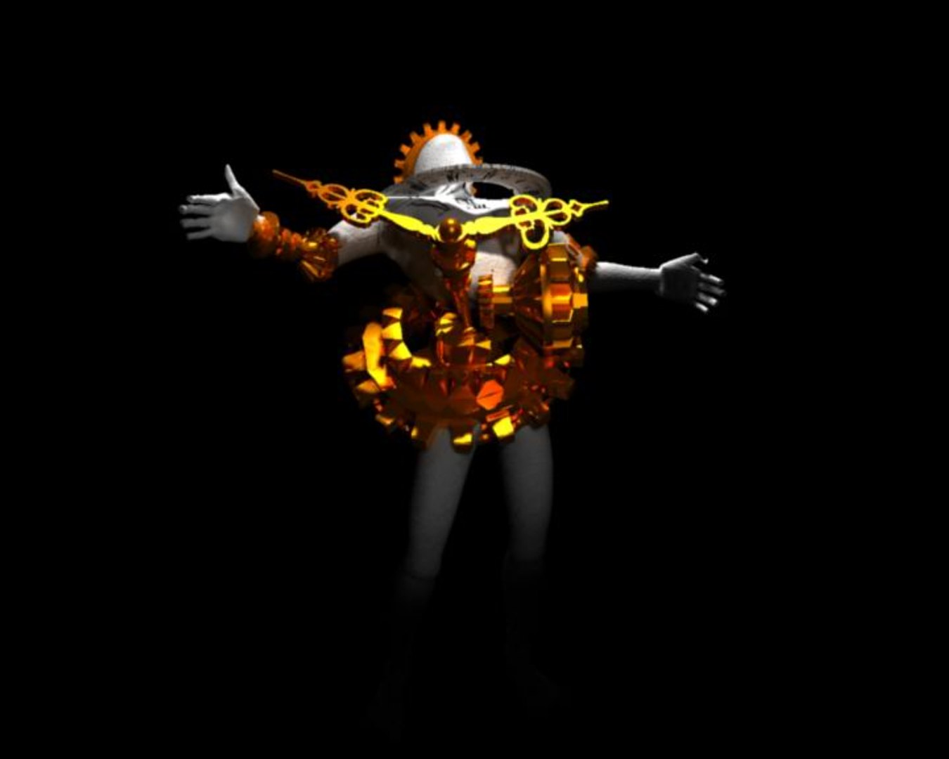 Maya Rigged Character Clockman Clock