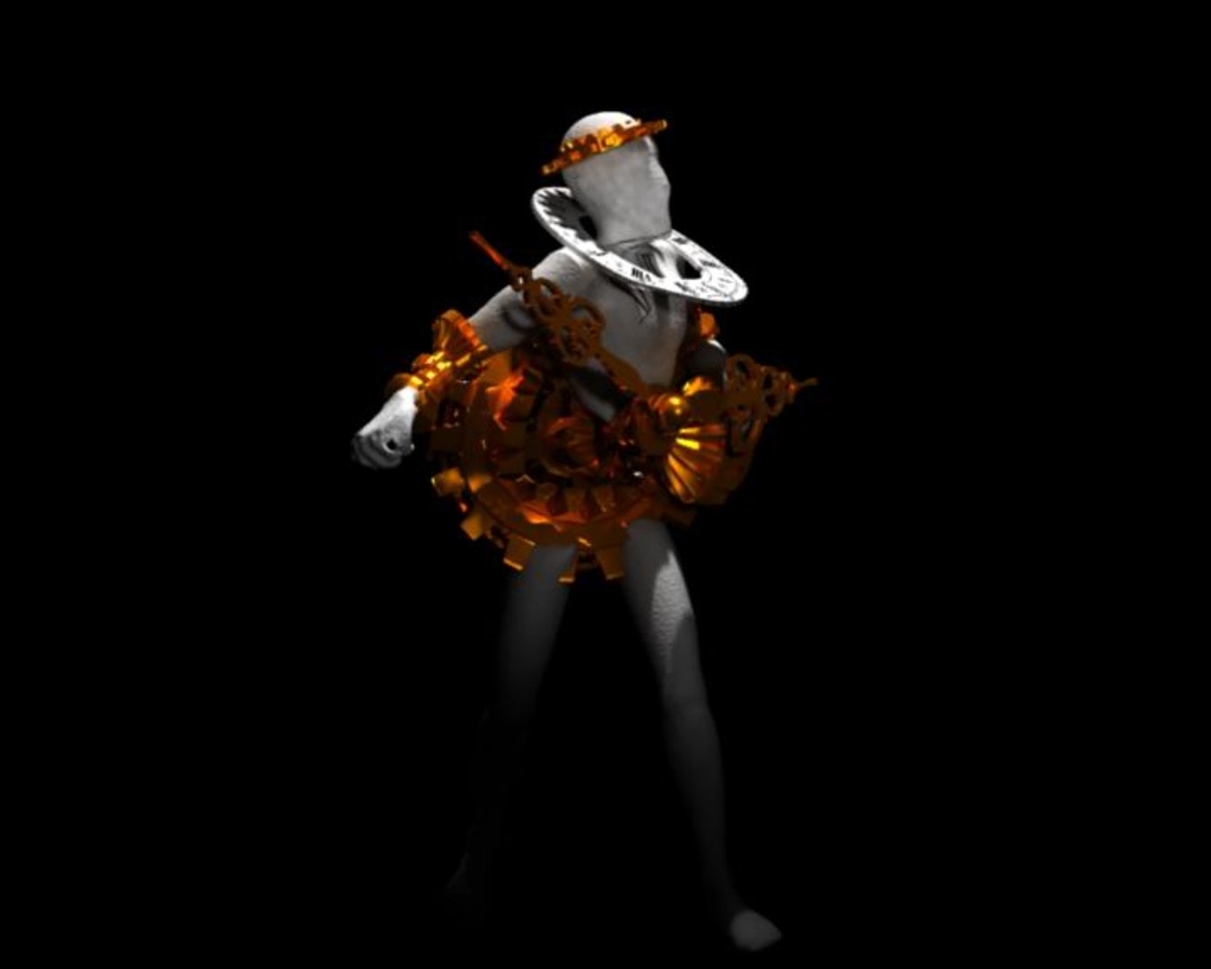 Maya Rigged Character Clockman Clock