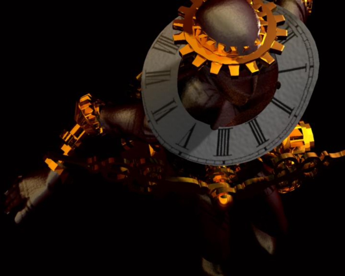 Maya Rigged Character Clockman Clock