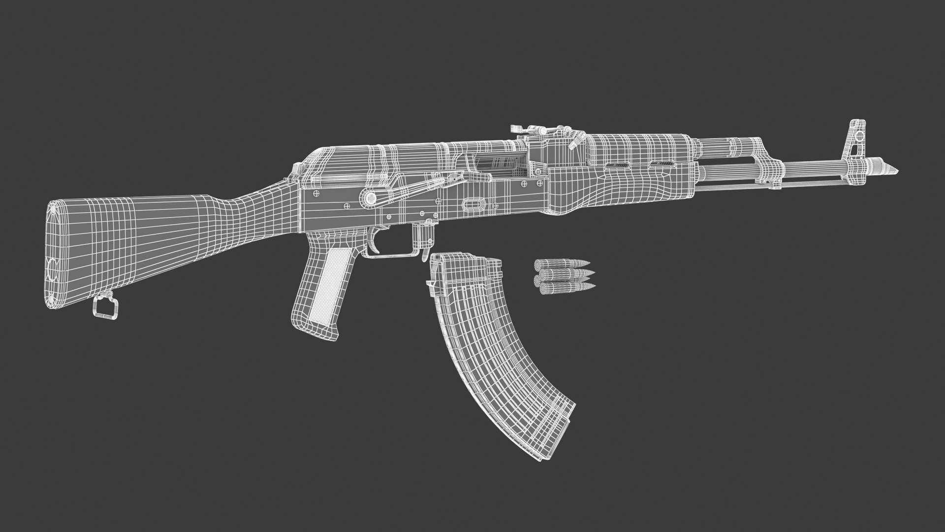Akm Assault Rifle Ak 3D Model - TurboSquid 1701366