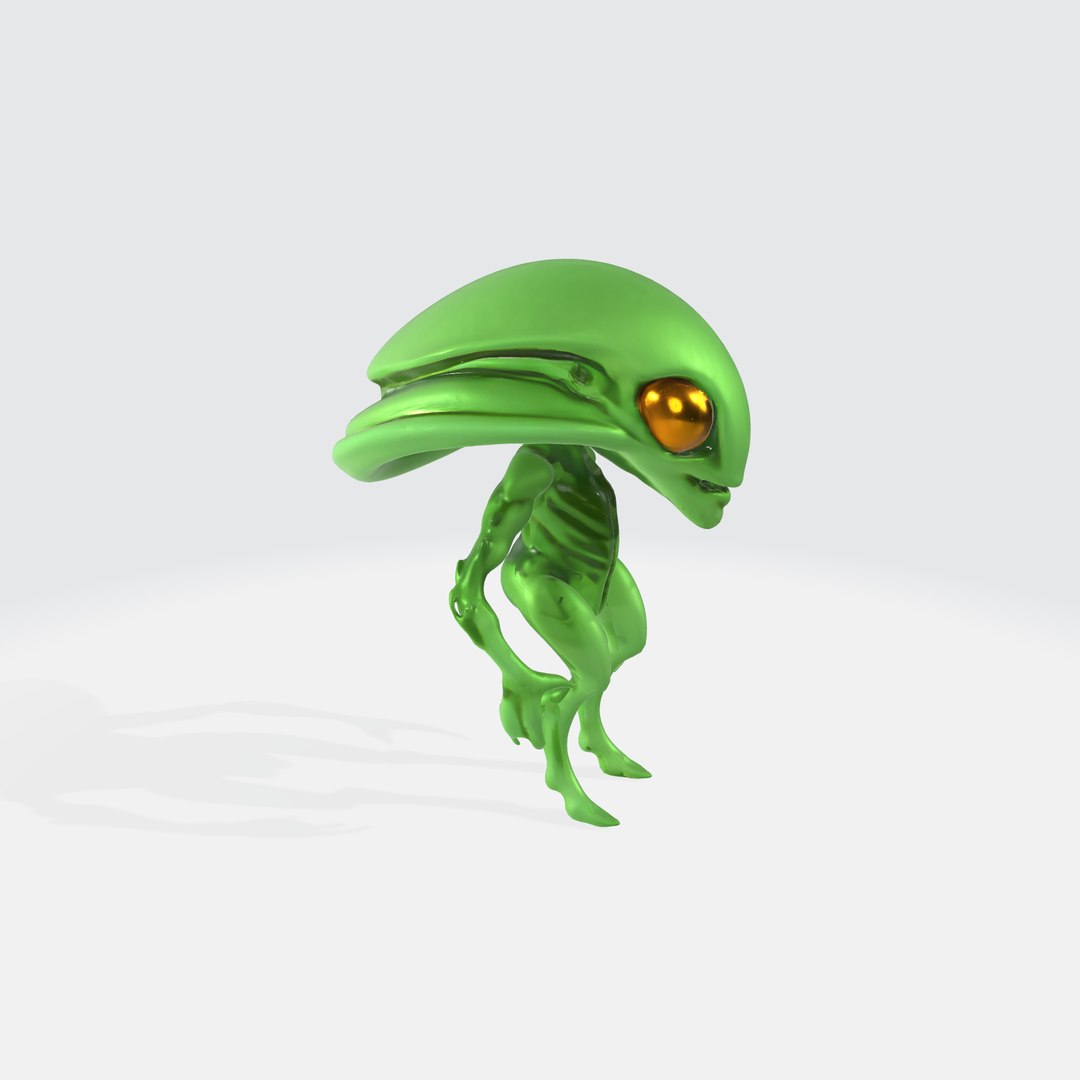 3D Green Alien Creature With Glossy Exoskeleton Model - TurboSquid 2378778