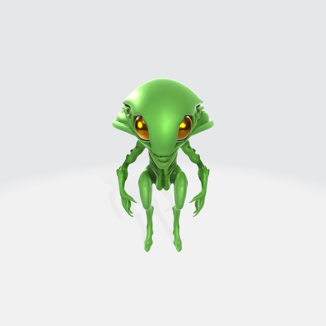 3D Green Alien Creature With Glossy Exoskeleton Model - TurboSquid 2378778