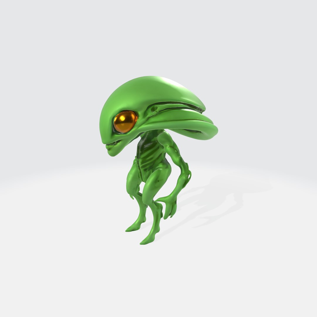 3D Green Alien Creature With Glossy Exoskeleton Model - TurboSquid 2378778