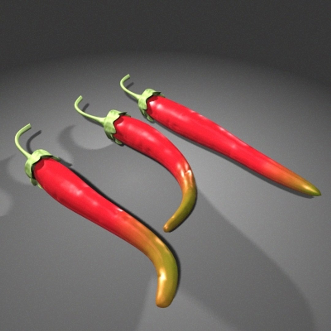 3d model of chili peppers