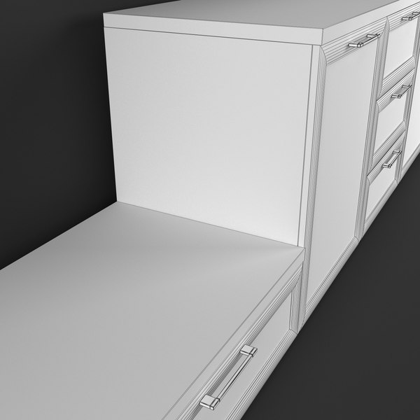realistic wall unit 3d model