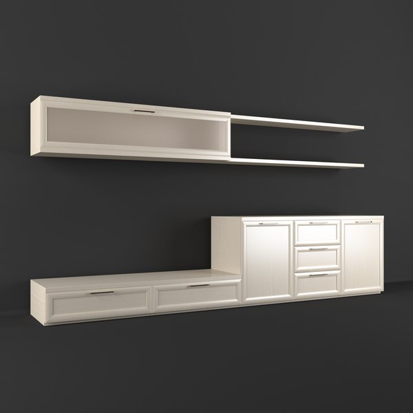 realistic wall unit 3d model