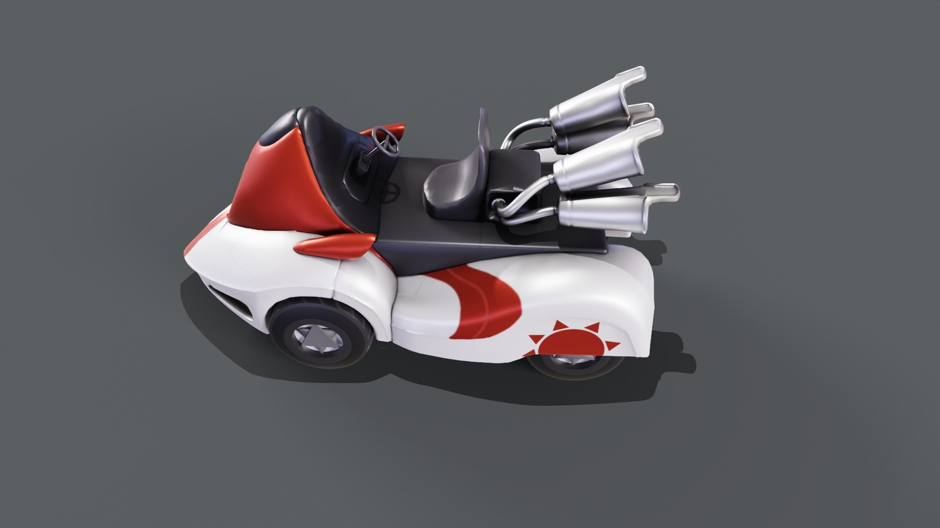 3D White Kart - TurboSquid 2178392