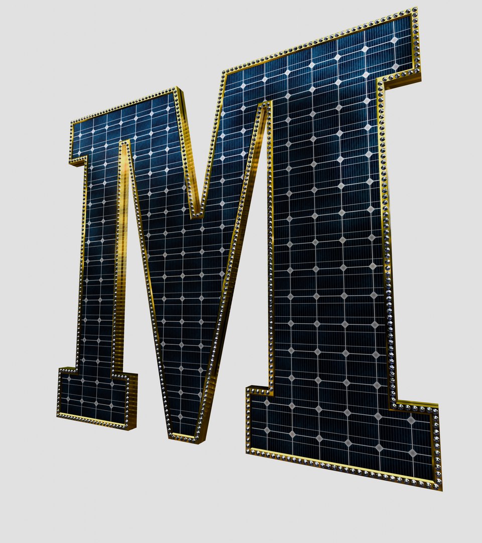 3D Model Solar Panel Letter - M - TurboSquid 2242119