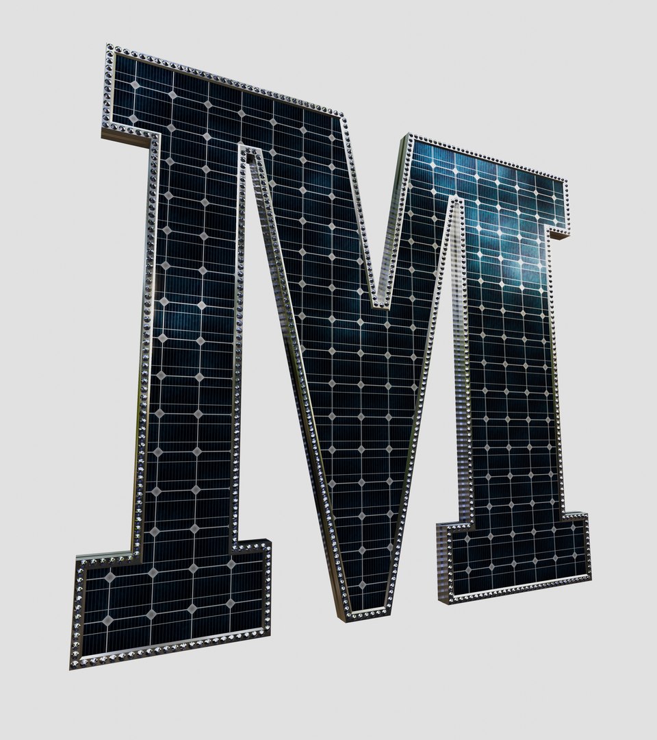 3D Model Solar Panel Letter - M - TurboSquid 2242119