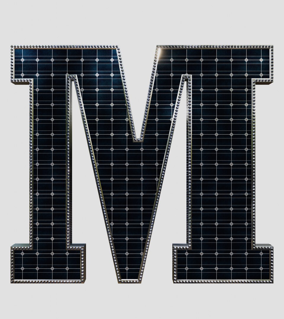 3D Model Solar Panel Letter - M - TurboSquid 2242119
