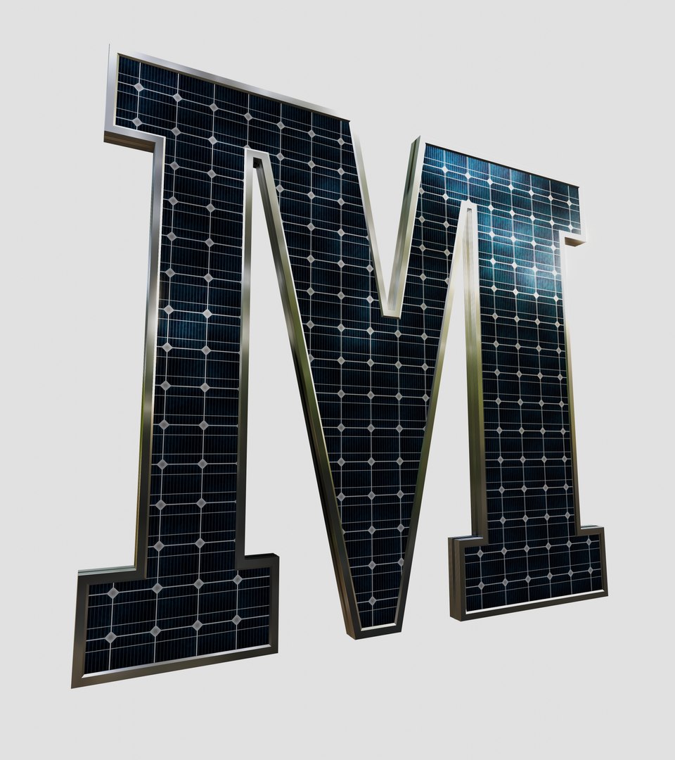 3D Model Solar Panel Letter - M - TurboSquid 2242119