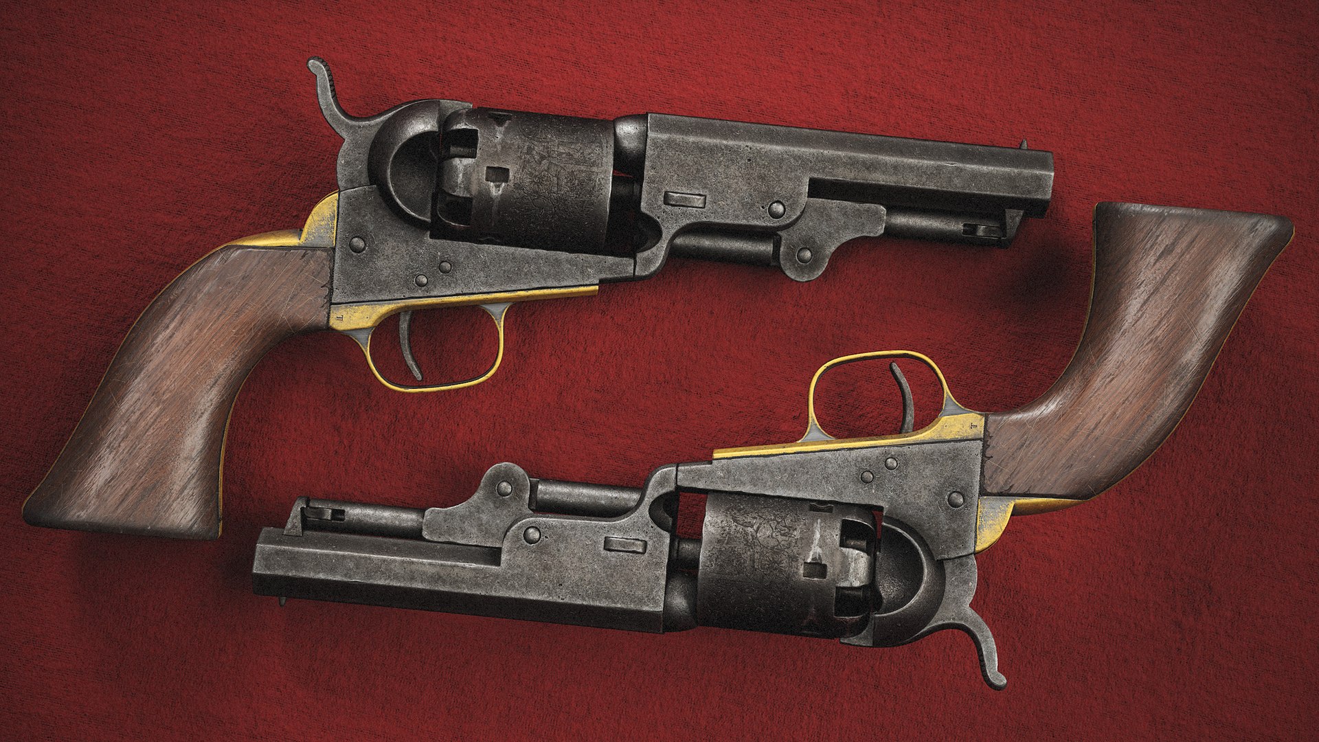 3D Colt Revolver 1849 Vintage Model - TurboSquid 2306037