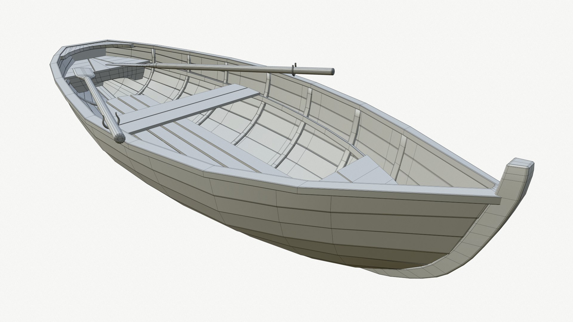 3D Old Row Boat Model - TurboSquid 1943022