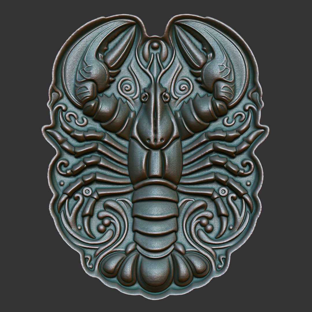 Lobster Basrelief 240529 3D Model - TurboSquid 2362057