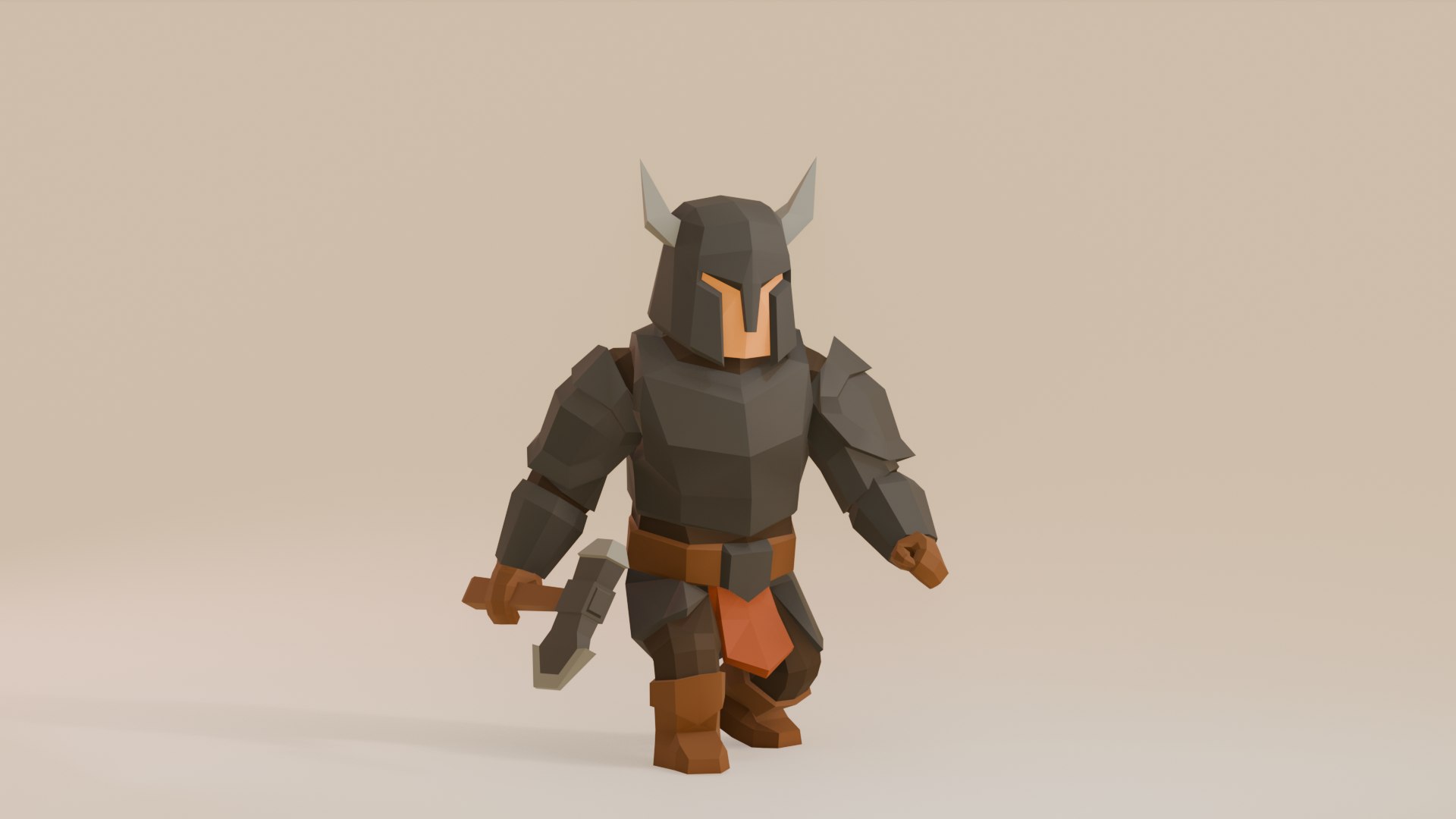 UNRIGGED LOW-POLY WARRIOR 3D Model - TurboSquid 2439525