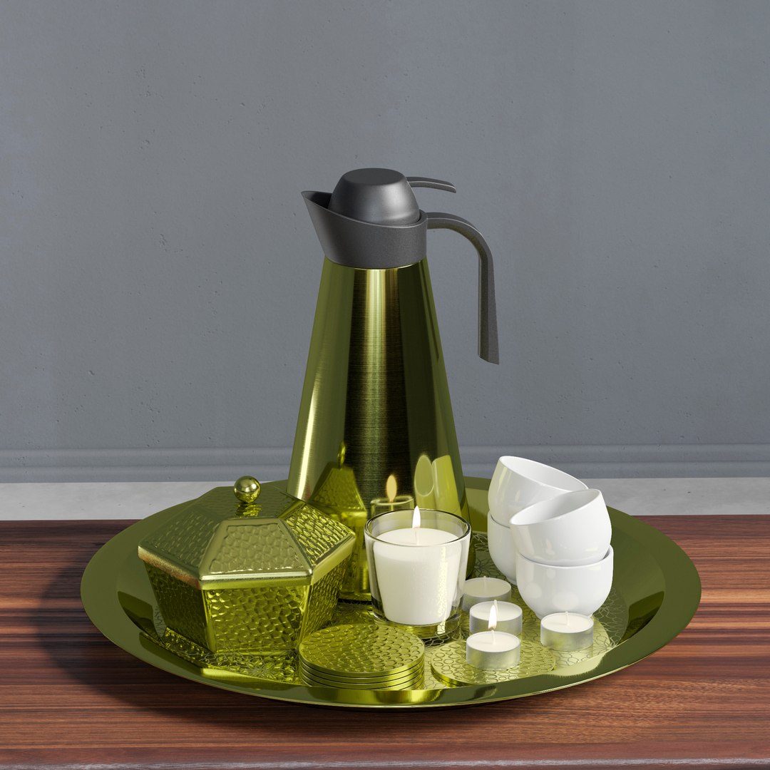 3D table thermos tray model - TurboSquid 1698075