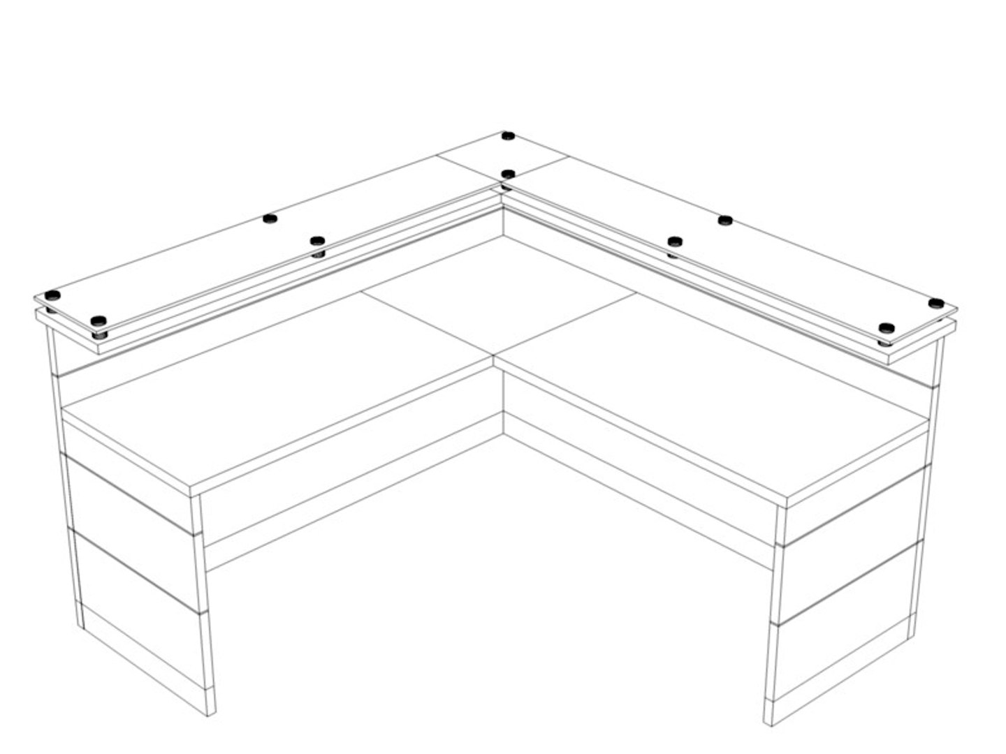 counter reception 3d model