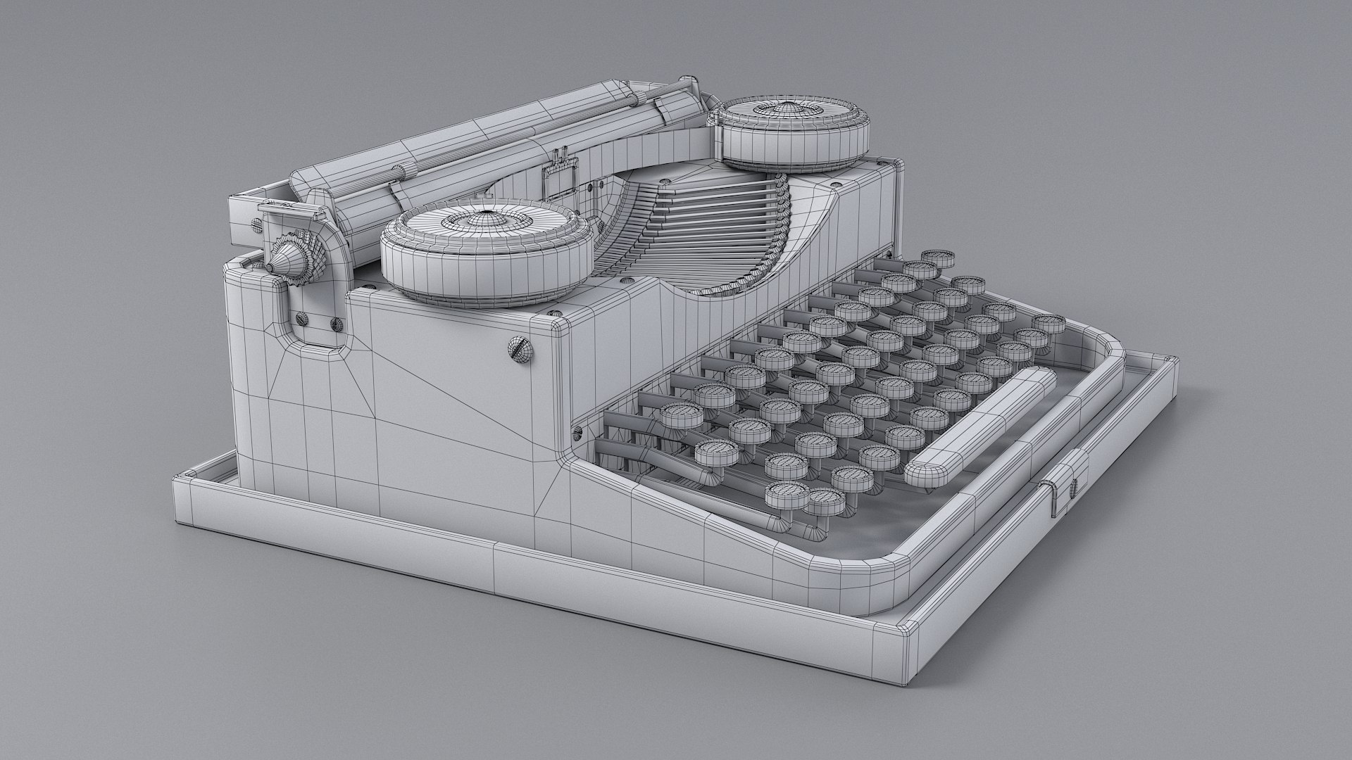 3d Model Of Retro Typewriter