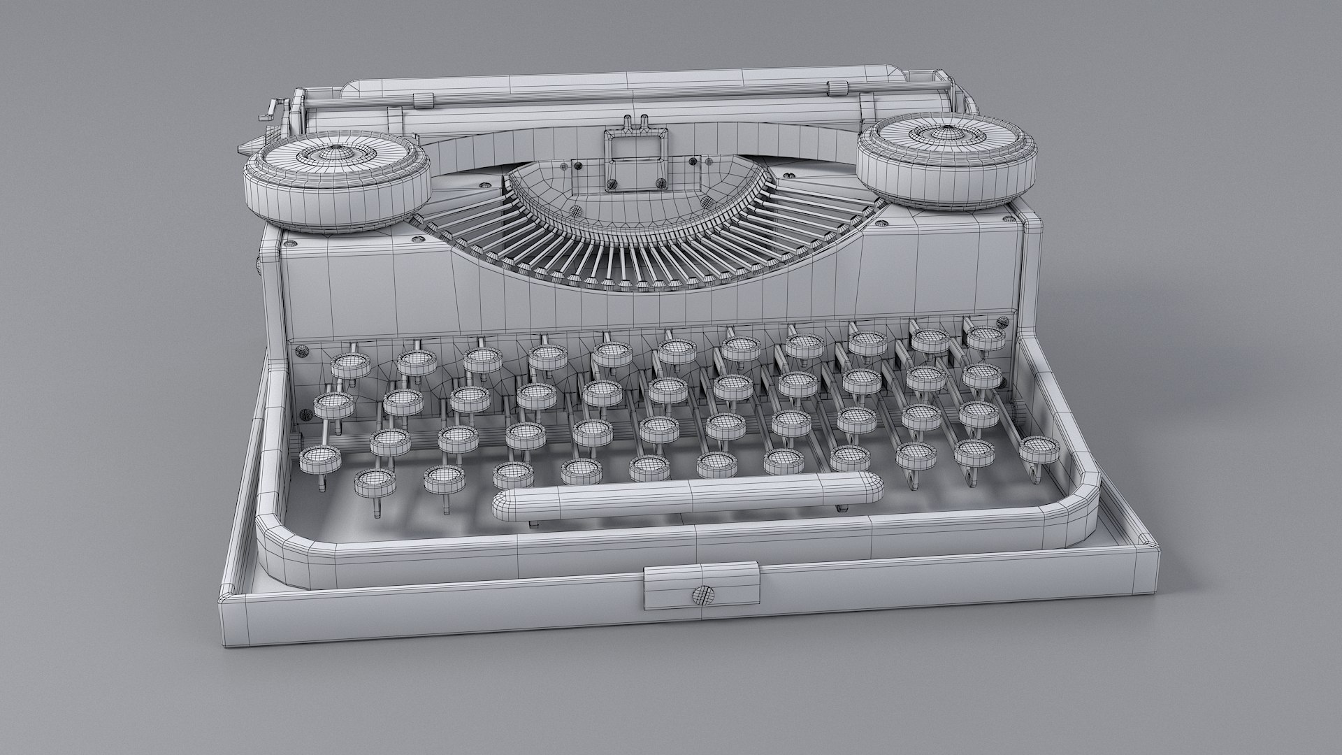 3d Model Of Retro Typewriter