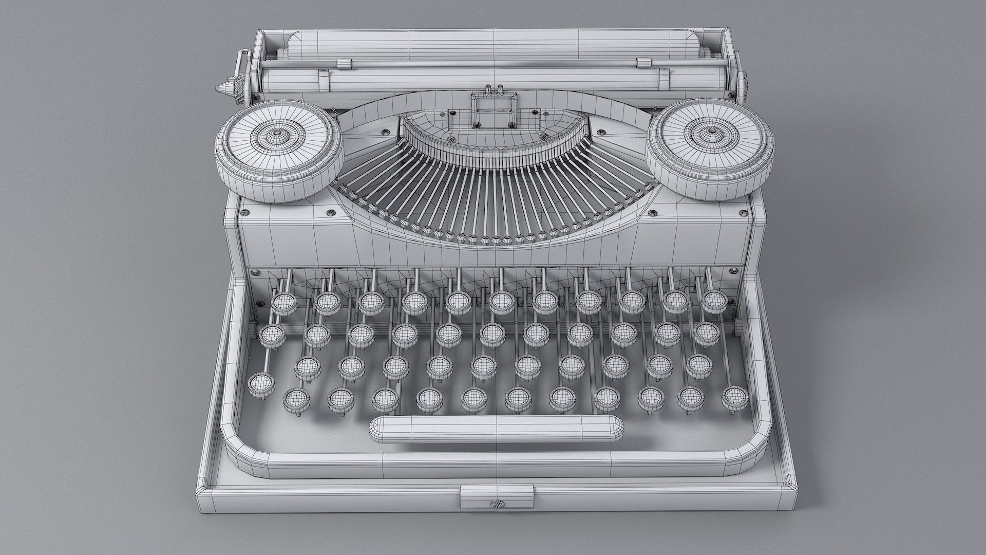 3d Model Of Retro Typewriter