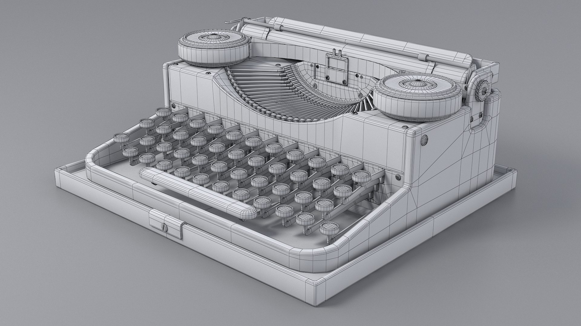 3d Model Of Retro Typewriter